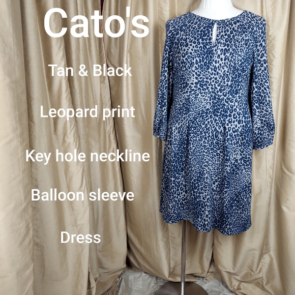 Cato | Dresses | Cato Leopard Print Detail Dress Size 82 | Poshmark